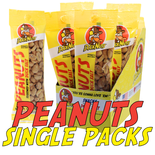 PEANUTS Caddy 12 Pack 1.5oz bags (WHOLESALE) – Duck Nuts & Duck Salt