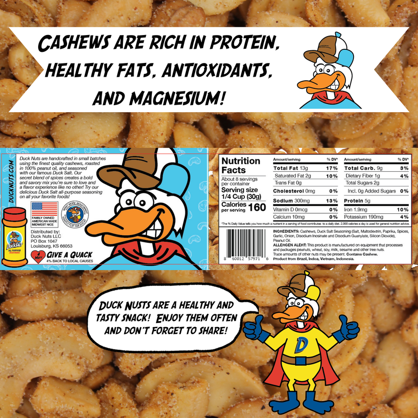 CASHEWS - 8.oz can – Duck Nuts & Duck Salt