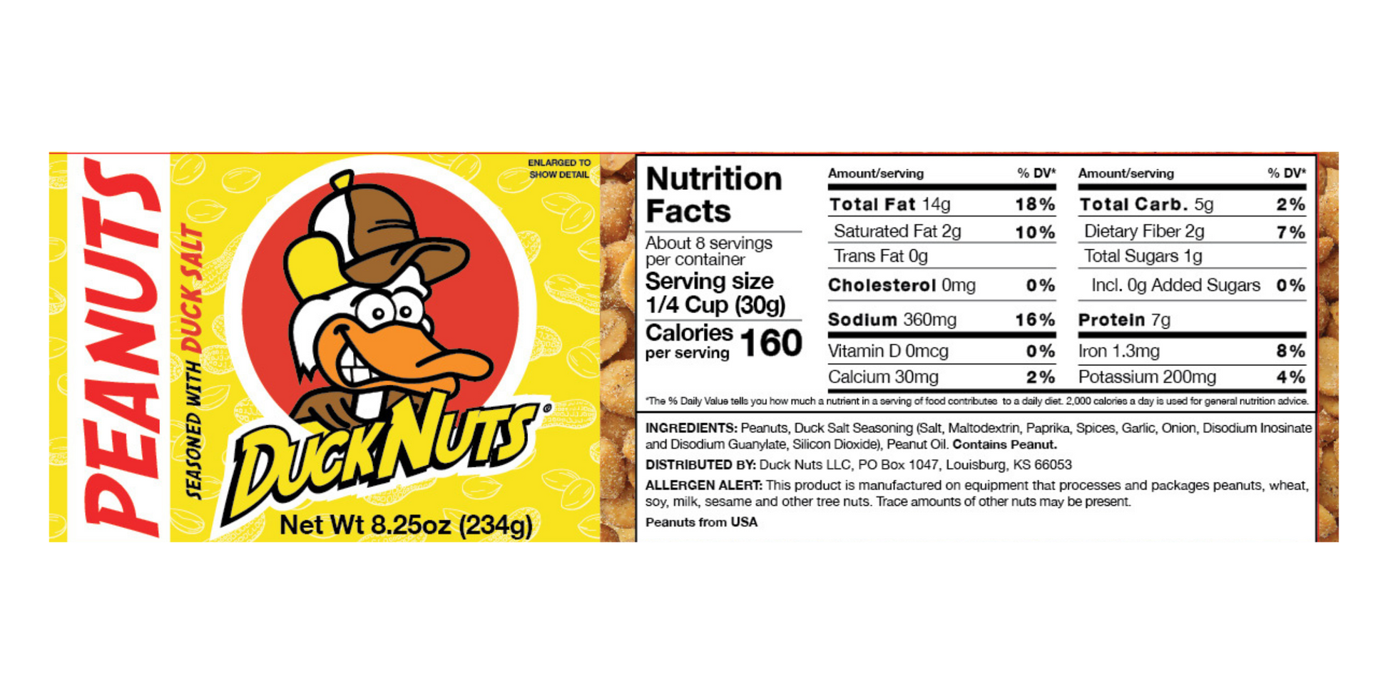 PEANUTS - 8.25oz can – Duck Nuts & Duck Salt